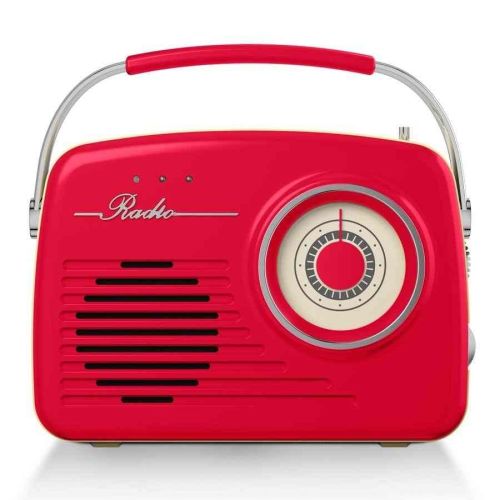 Akai Retro AM FM Red Portable Radio